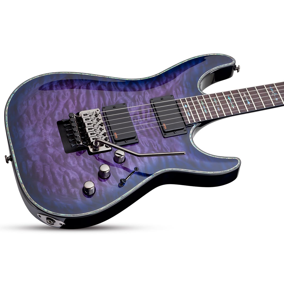 Schecter Hellraiser C-1 FR Trans Purple Burst TPB - Guitarra eléctrica
